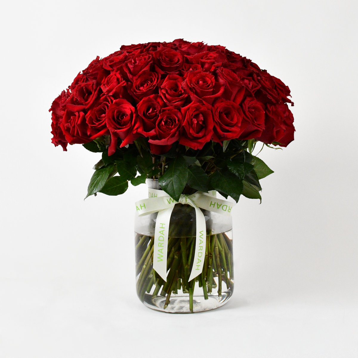 100 Royal Red Roses Vase – WARDAH